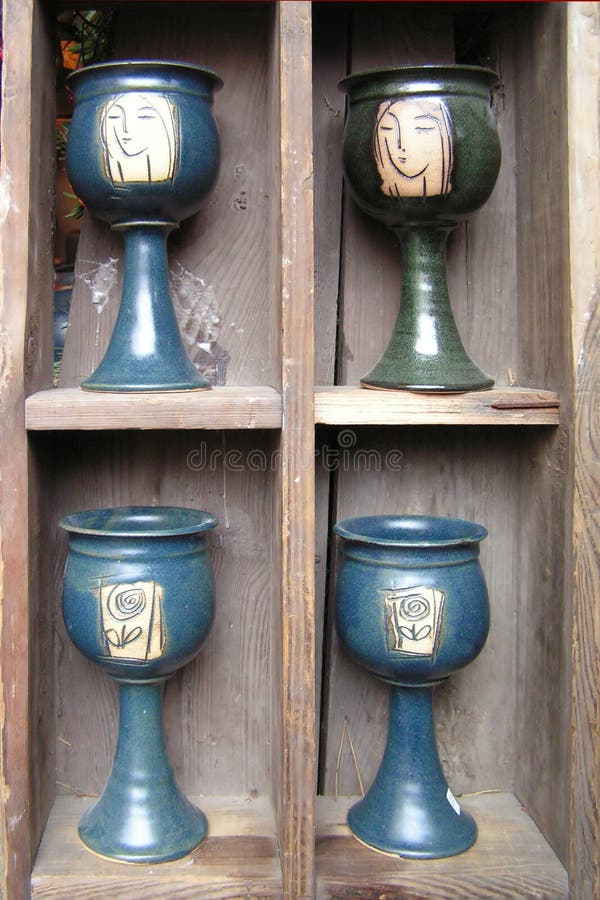 Four cups stock image. Image of goblet, cups, ceramic, craft - 48325