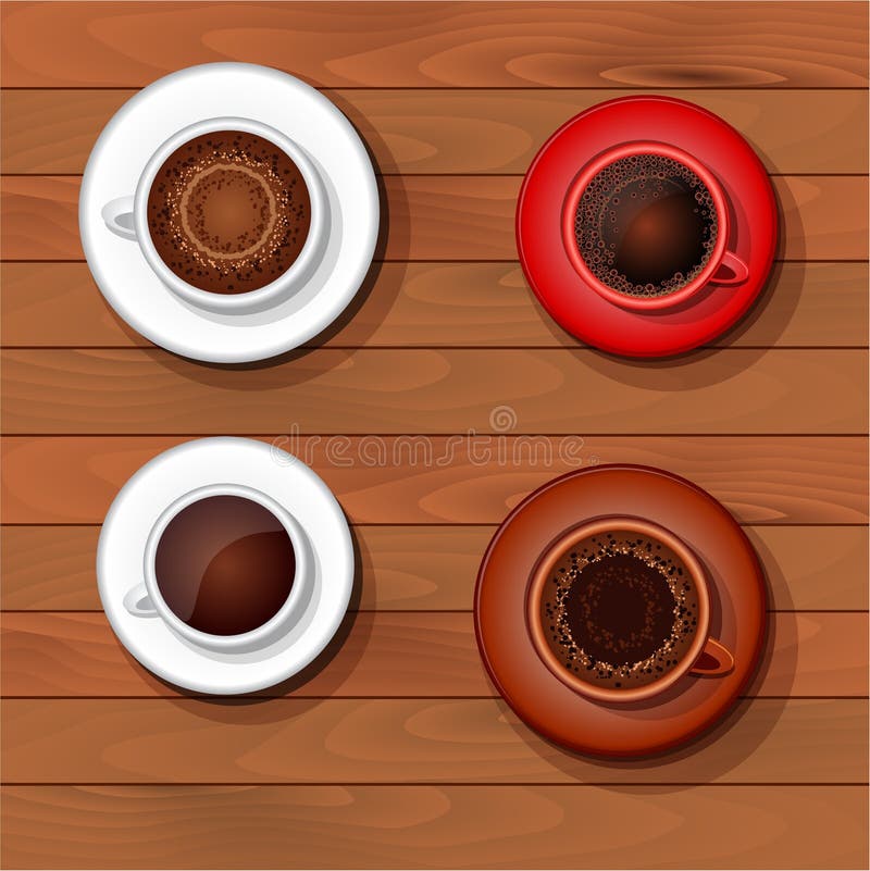 Four cups of coffee stock vector. Illustration of beverage - 67519131