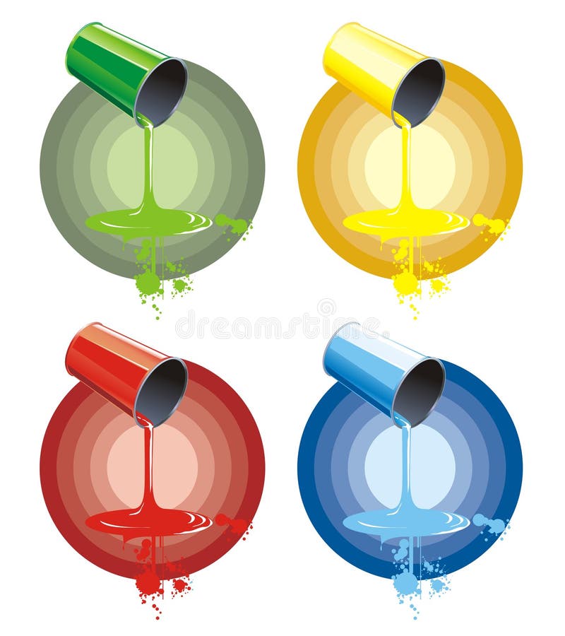 Four Cups of Colored Liquid Stock Vector - Illustration of cups ...