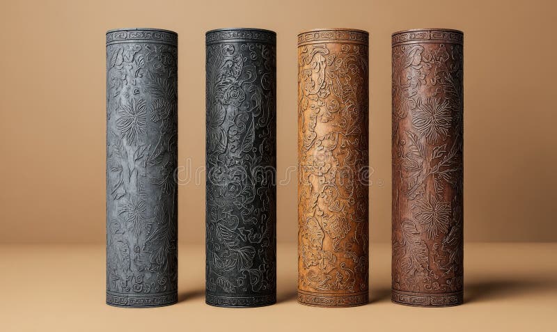Ornate Cylinders: AI-Generated Design Stock Illustration - Illustration ...