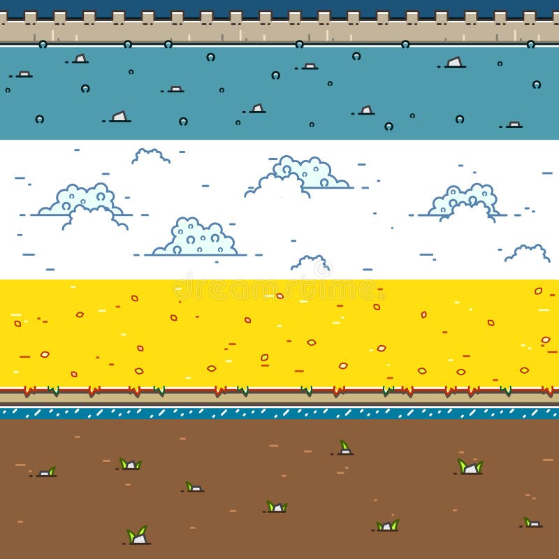 Four 3D Backgrounds for Creating Video Games Set 4 Stock Vector ...