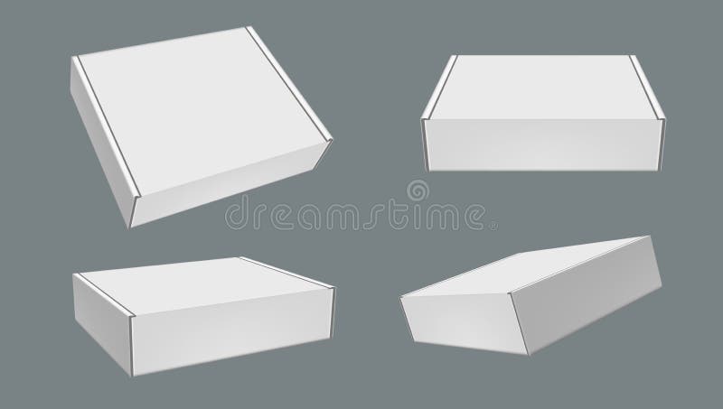 3D Closed Blank Packaging Hard Box Template Stock Vector - Illustration ...