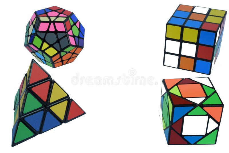 Two 3D Multi-colored Cubes on a White Background Editorial Stock Image ...