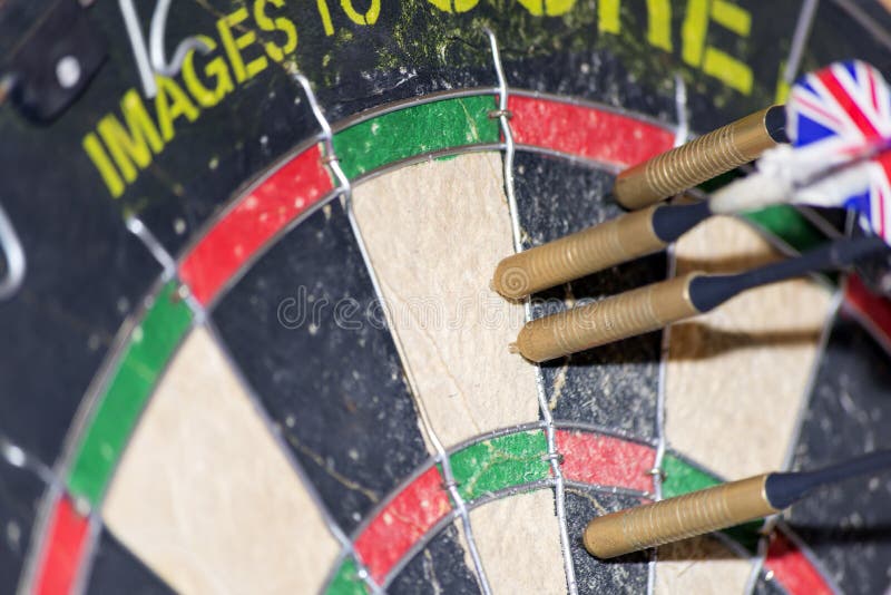 Four darts in dartboard stock photo. Image of board, arrows - 55310968