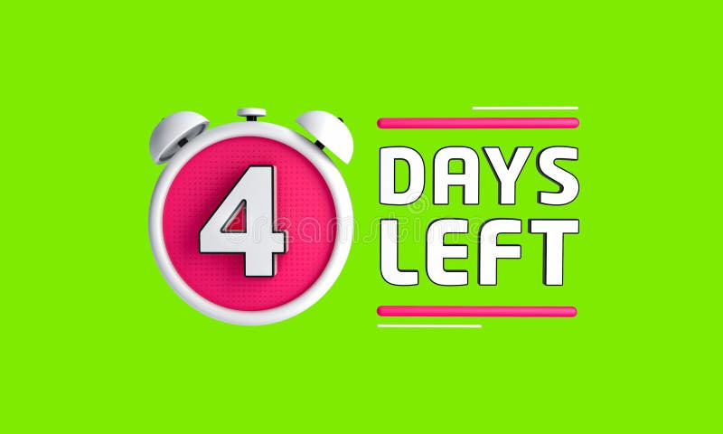 Two Days Left. Left Days Countdown Banner in 3D. Sales Time Count Stock ...