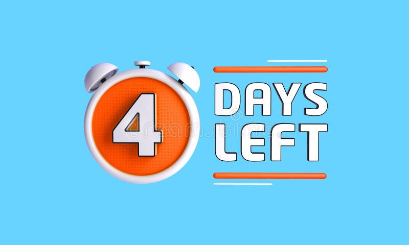 Two Days Left. Left Days Countdown Banner in 3D. Sales Time Count Stock ...
