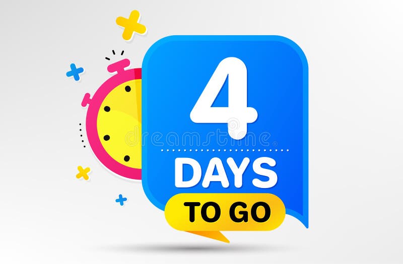 Four Days Left Icon. 4 Days To Go. Vector Stock Vector - Illustration ... Four Days Left Icon. 4 Days To Go. Vector Stock Vector - Illustration ...