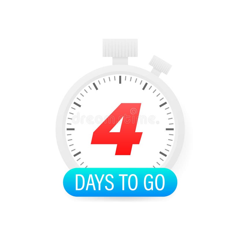 Four Days Left Icon. 4 Days To Go. Vector Stock Vector - Illustration ...