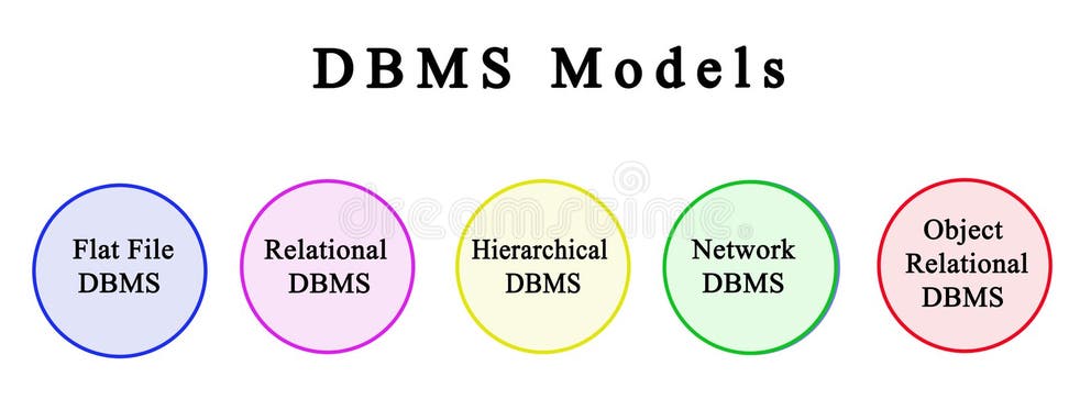Four DBMS Models stock photo. Image of information, flat - 324850706