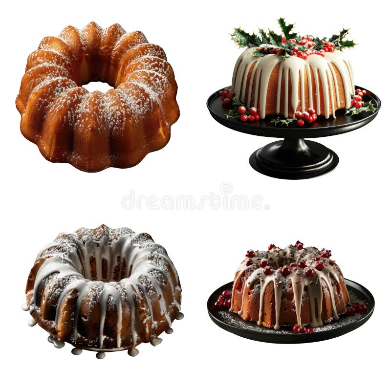 Four Deliciously Decorated Bundt Cakes Stock Photo - Illustration of ...