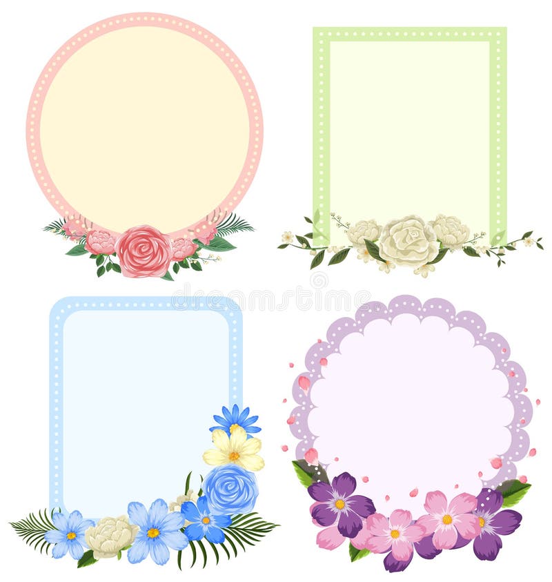 Four Frames in Different Colors Stock Illustration - Illustration of ...
