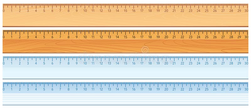 Four designs of rulers stock vector. Illustration of clipping - 107752096