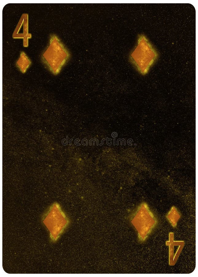 Four of Diamonds Playing Card Abstract Background Stock Illustration ...