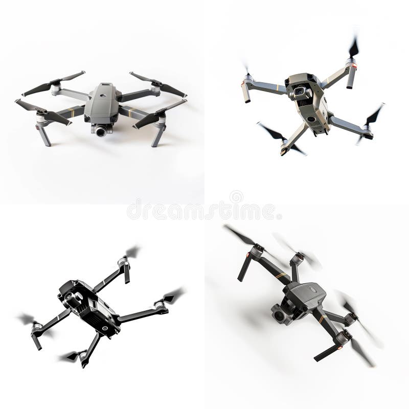 Quadcopter Drone Collection on Geometric Background Stock Image ...