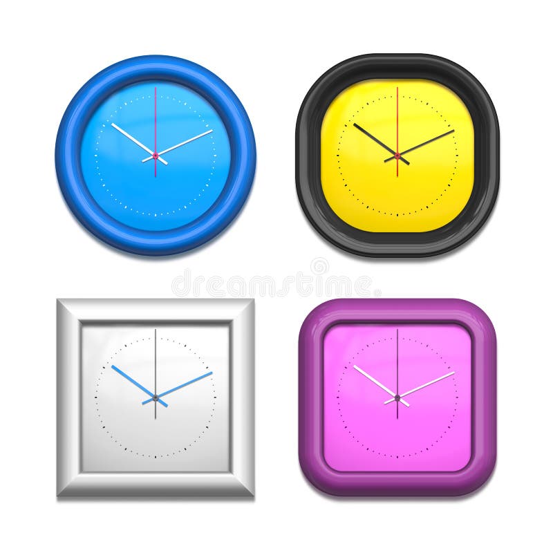 Four different clocks stock illustration. Illustration of icon - 23499839