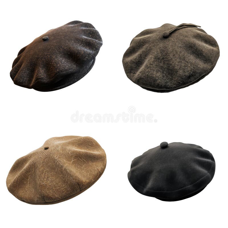 Four Different Colored Berets Stock Image - Illustration of casual ...