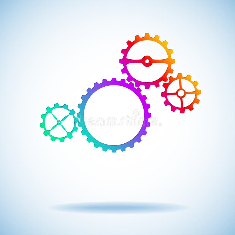 Four Different Colored Gears Stock Vector - Illustration of mechanics ...