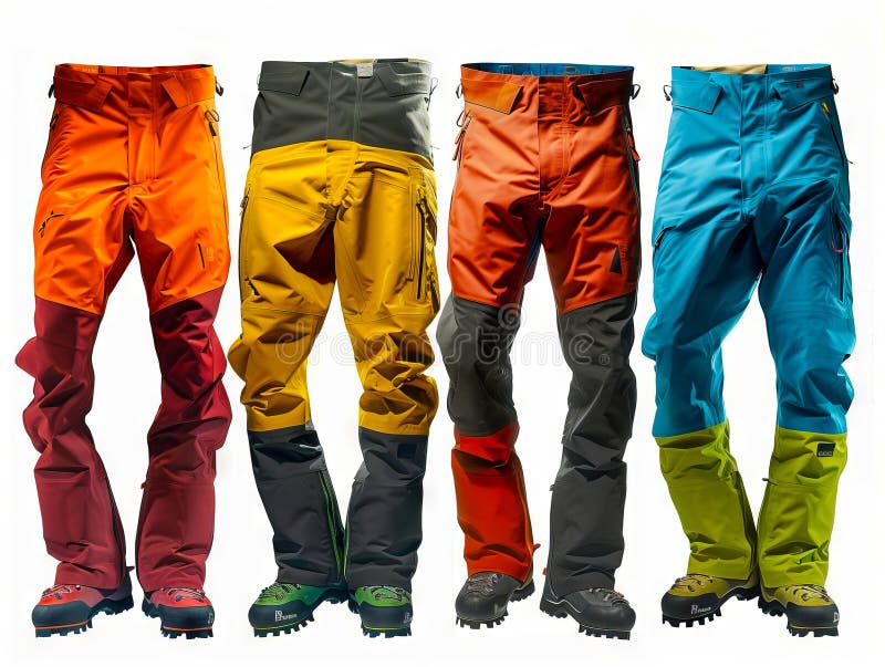 Four Different Colored Ski Pants are Shown Stock Illustration ...
