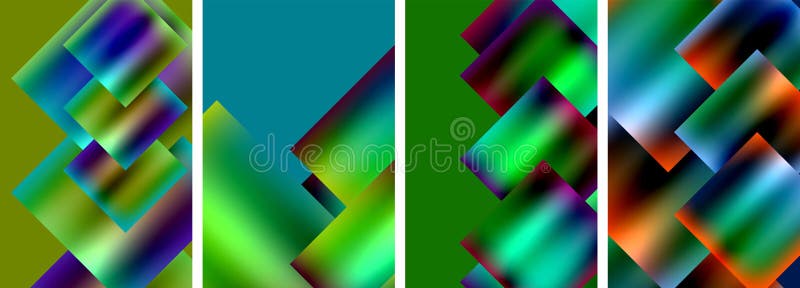 Four Different Colored Squares are Lined Up in a Row Stock Vector ...