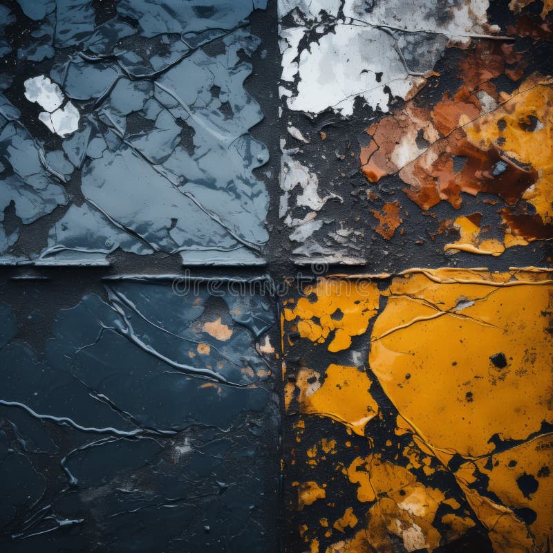 Four Different Colors of Paint on a Wall Stock Illustration ...