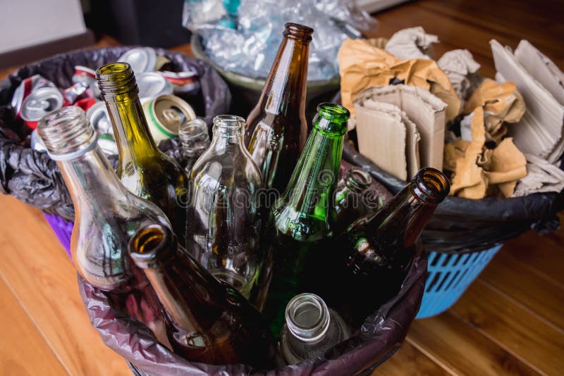 The Four Different Container for Sorting Plastic, Paper, Metal and ...