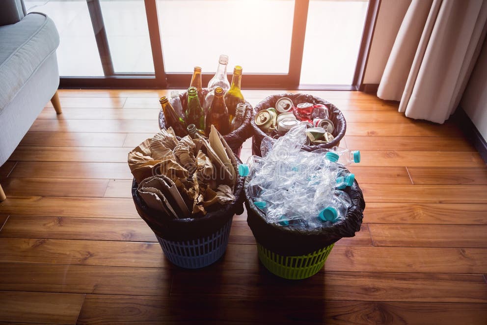 The Four Different Container for Sorting Plastic, Paper, Metal and ...