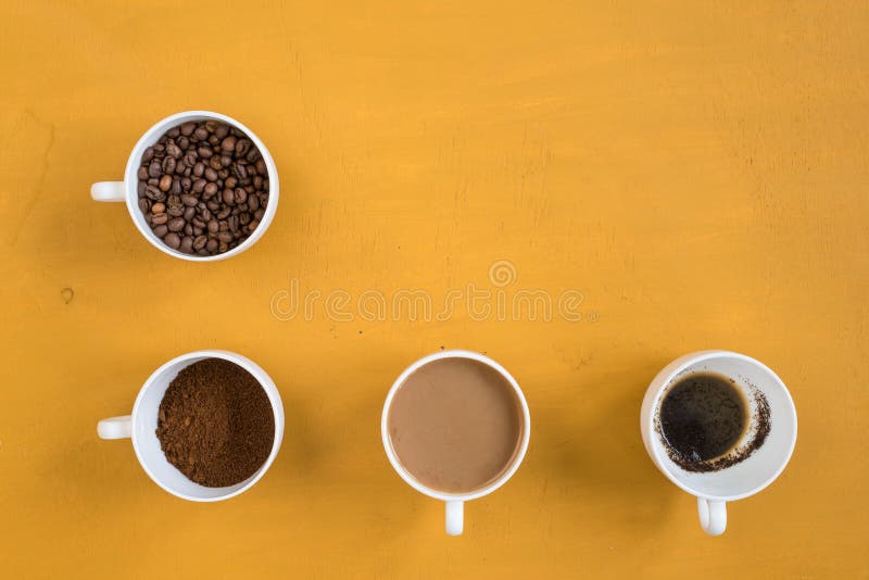 Four Cups on Red Background Stock Image - Image of caffeine, four: 72591523