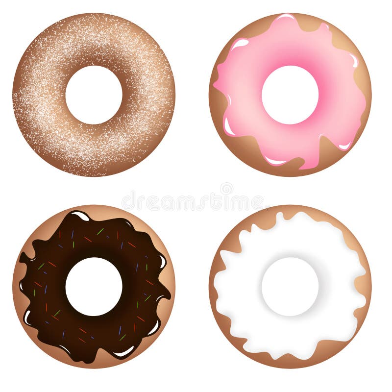 Four Different Donuts Stock Illustrations – 19 Four Different Donuts ...