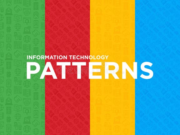 Information Technology Seamless Patterns Stock Vector - Illustration of ...