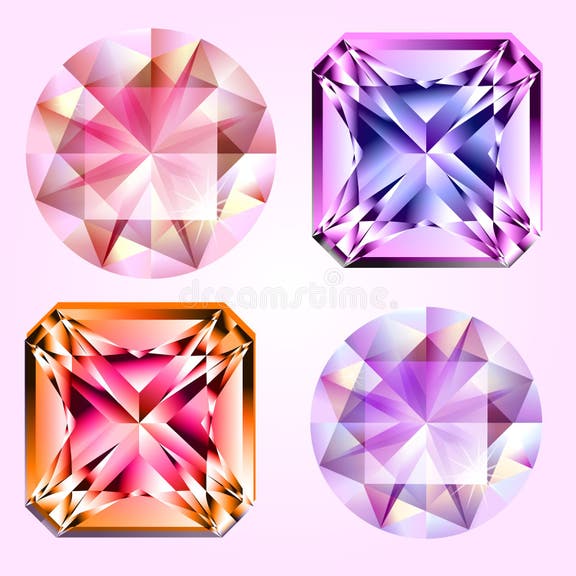 Four gems stock vector. Illustration of currency, jewelry - 29877342