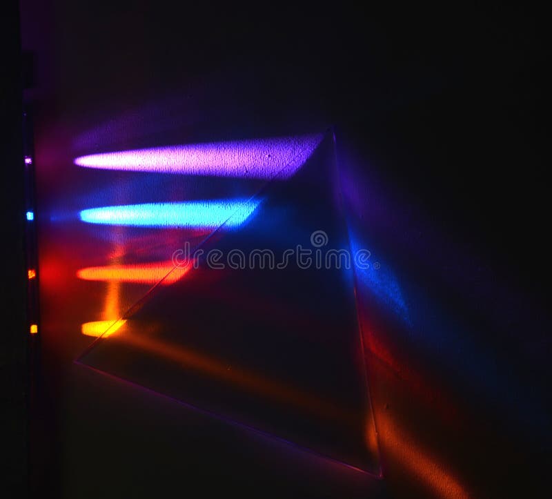 Four Different Light Beams are Refracted in Two Triangular Prisms Stock ...