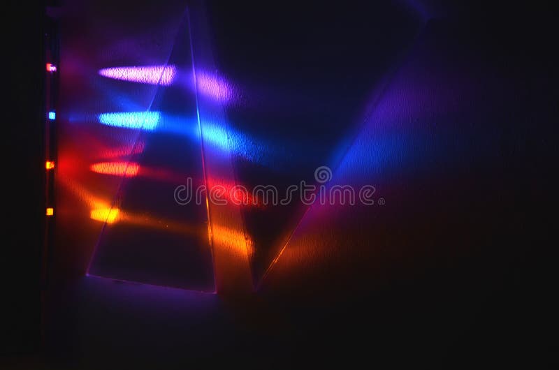 Four Different Light Beams are Refracted in Two Triangular Prisms Stock ...
