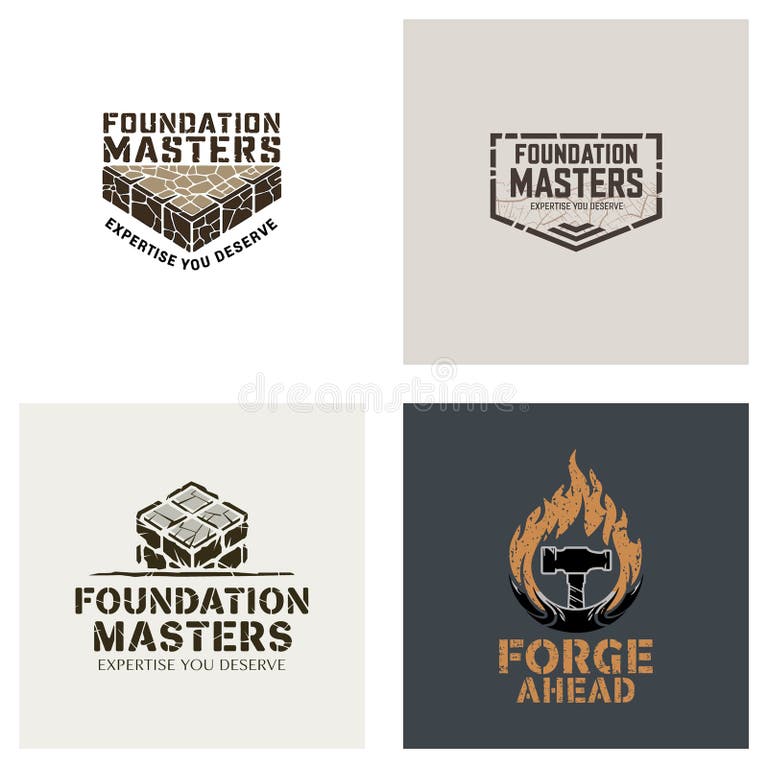 Four Different Logo Variations Showcasing Foundation Masters and Forge ...