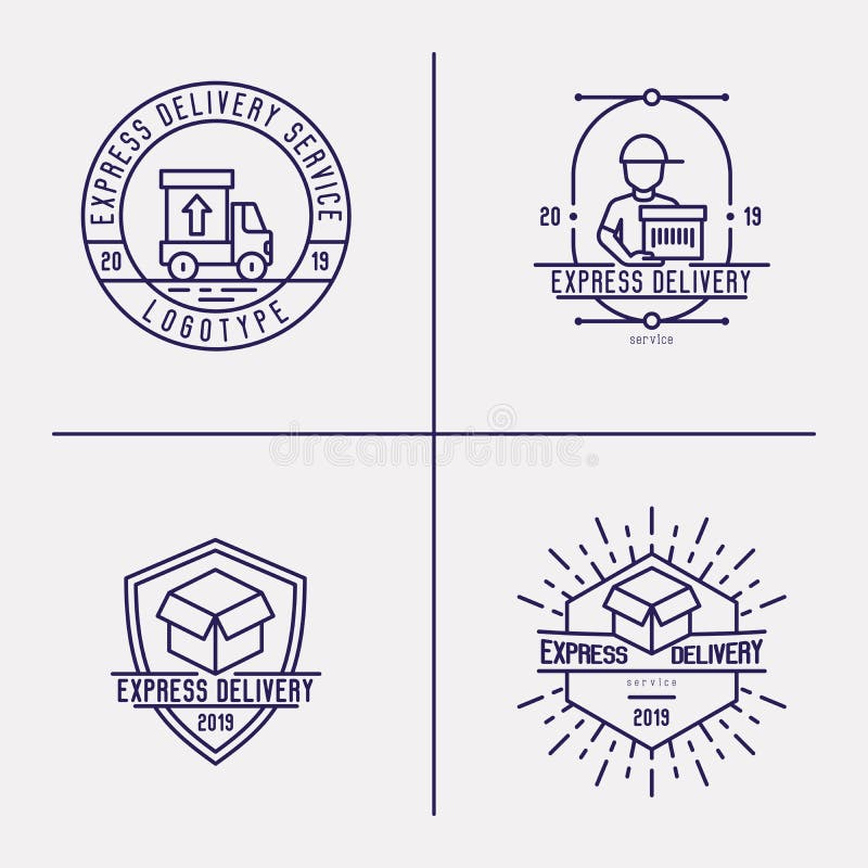 Set of Different Logos Isolated Stock Illustration - Illustration of ...