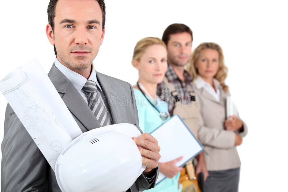 Four different occupations stock image. Image of people - 23858183