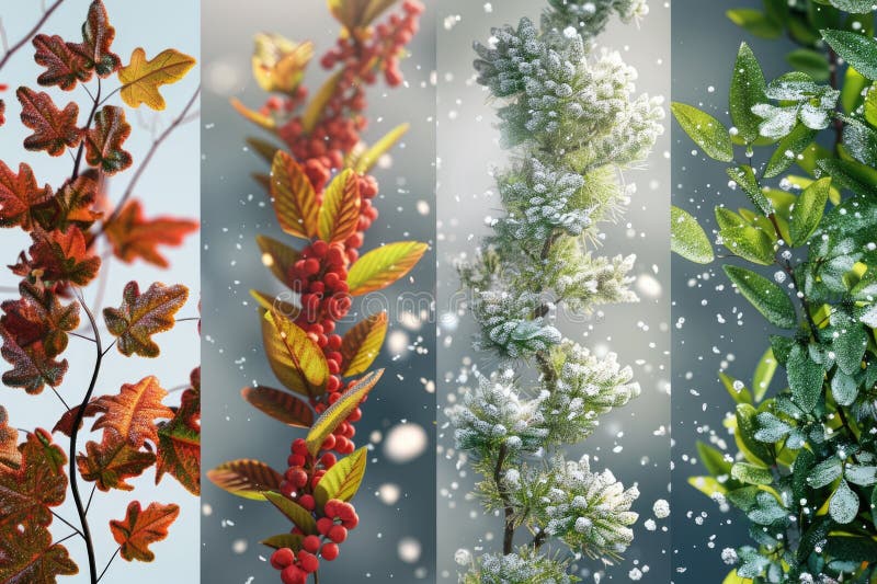 Four Different Plant Images for Various Uses Stock Image - Image of ...
