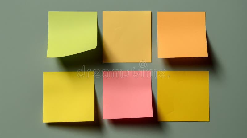 Four Different Post it. Generative Ai Stock Image - Image of adhesive ...