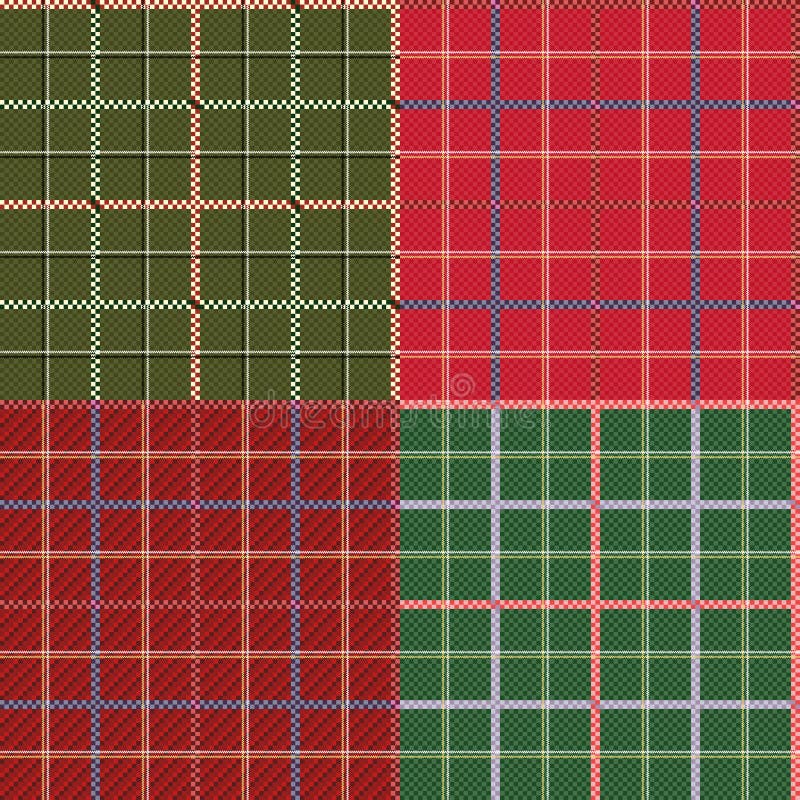 Four Different Seamless Checkered Patterns Stock Vector - Illustration ...
