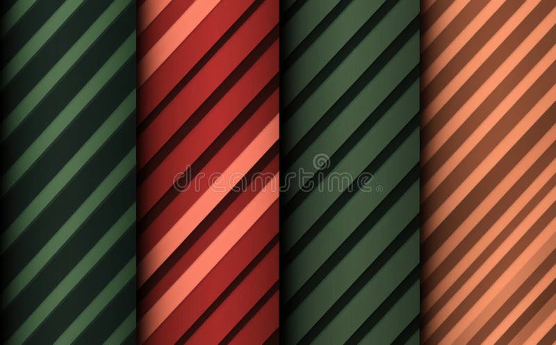 Colorful Diagonal Stripe Patterns in Shades of Green, Red, and Brown ...