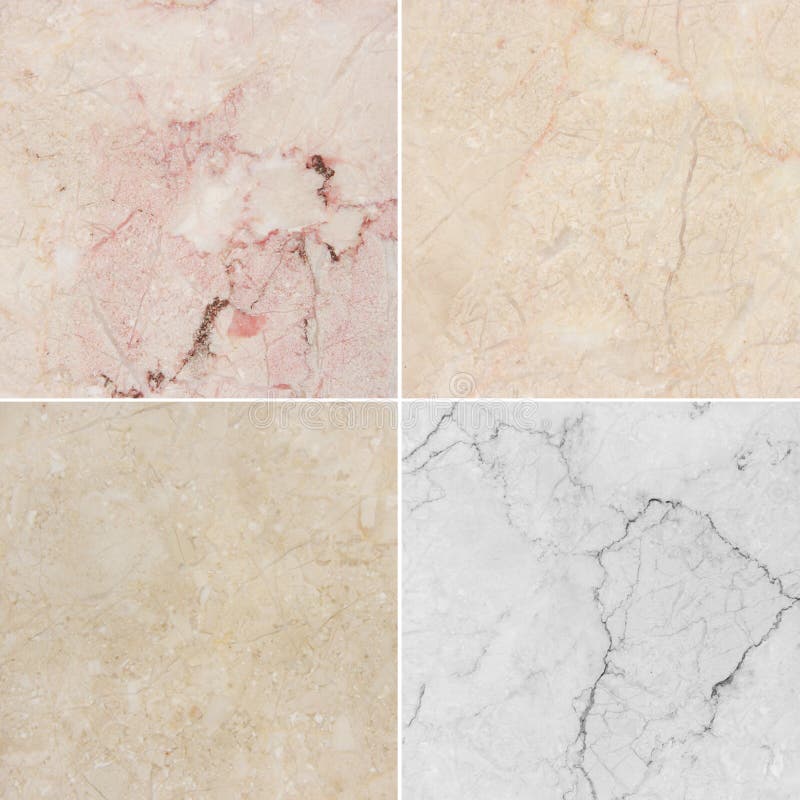 Four Different Texture of a Light Marble. (high.res.) Stock Photo ...