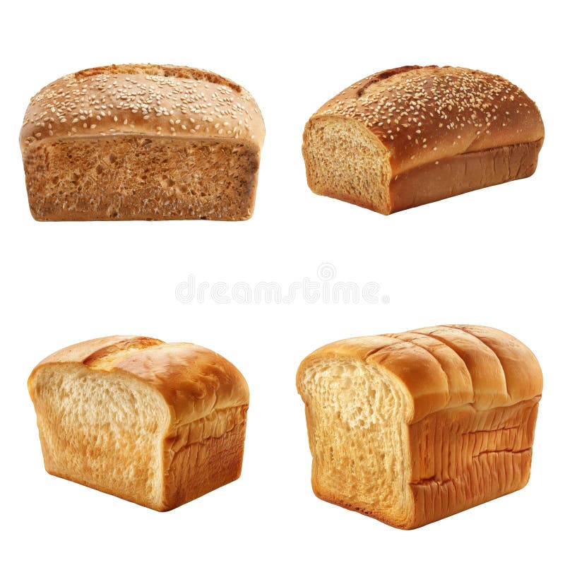 Four Different Types of Bread Stock Illustration - Illustration of loaf ...