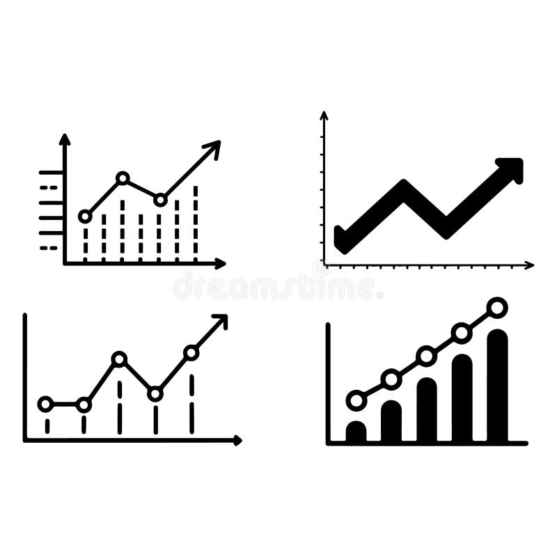 Four Different Types of Business Growth Charts Stock Vector ...