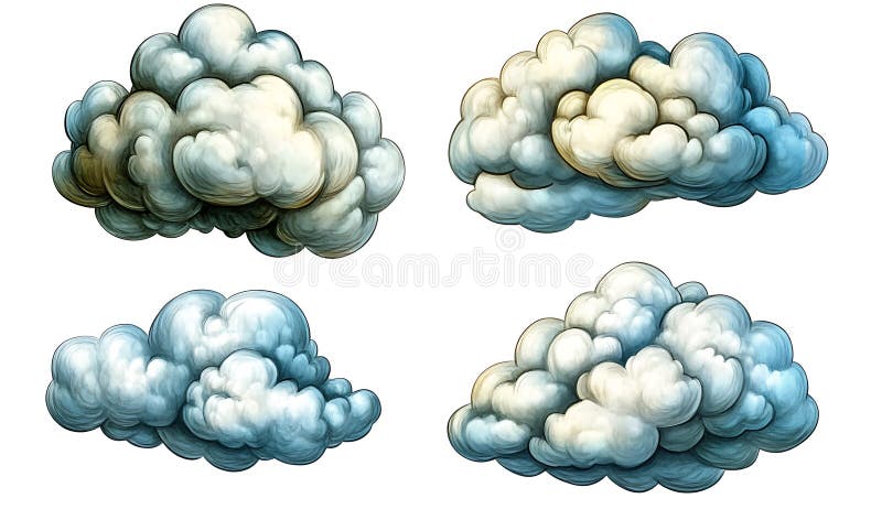 Four Different Types of Clouds Illustration Stock Illustration ...