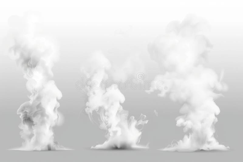 Four Different Types of Smoke with Varying Textures and Colors Stock ...