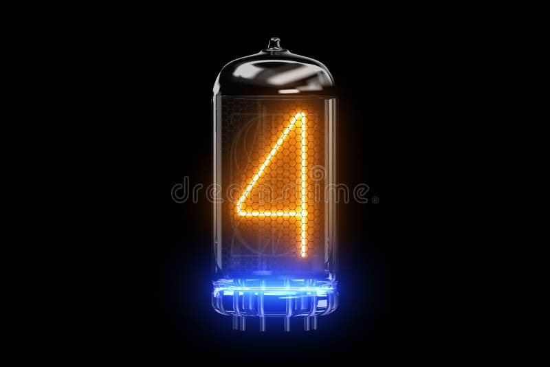 Four. Digit 4. Nixie Tube Indicator Digit. Gas Discharge Indicators and ...