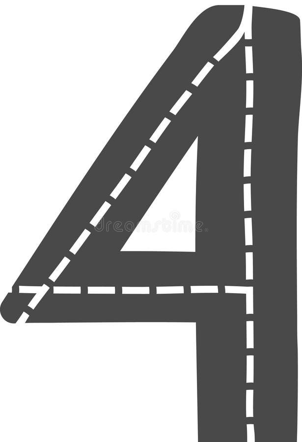 Four Digit Road Alphabet Kids Stock Vector - Illustration of alphabet ...