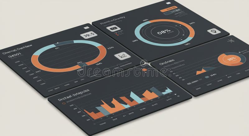 Digital Dashboard Interface on a Dark Gradient Background Features Data Privacy Stock ...