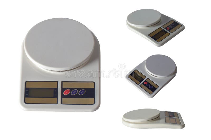 Four Digital Scales on White Background,technology, Object, Copy Space ...