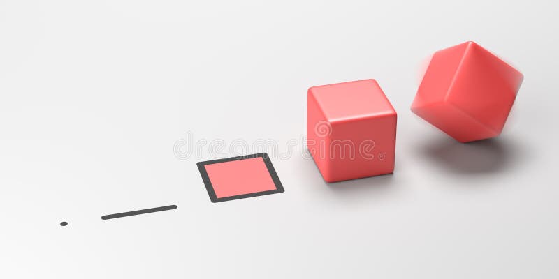 Four Dimensions 3D Illustration Concept Stock Illustration ...