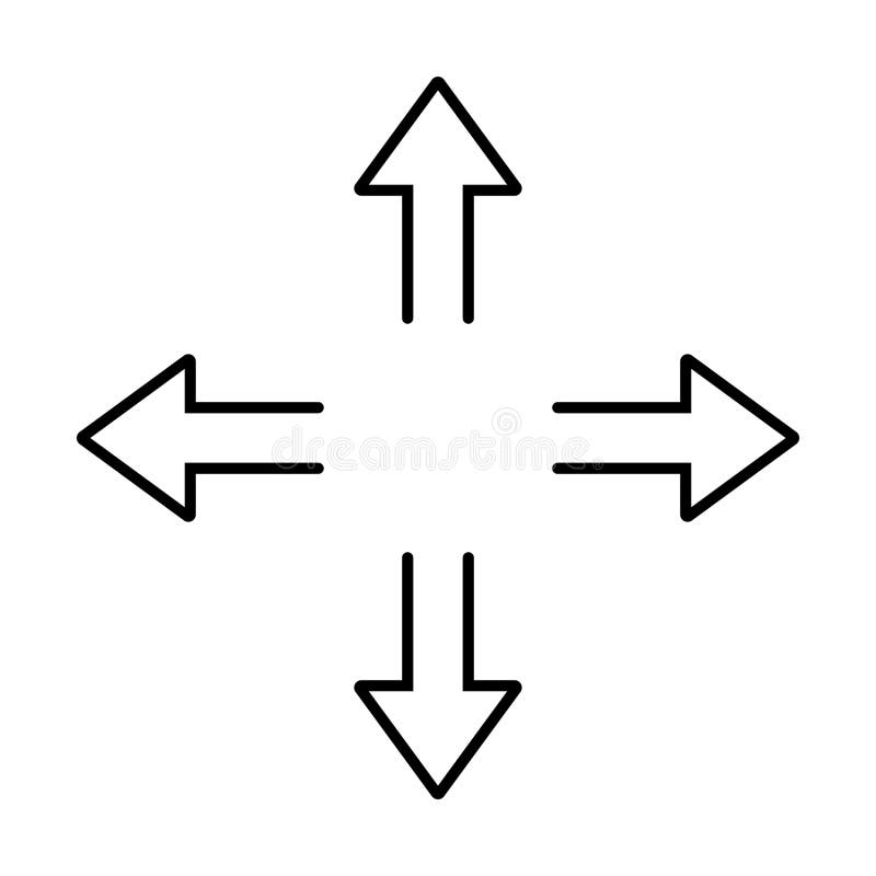 Four-direction Arrow Icon Design in Linear Style. Stock Vector ...